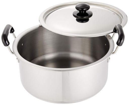 サイズ:外径x深さ(mm)332x145 重量:2160g 素材・材質:18-0ステンレス鋼モリブデン入り・チタン添加 原産国:日本 サイズ表示(内径cm)30 容量(L)約10.0 底径(mm)265 板厚(mm)1.0