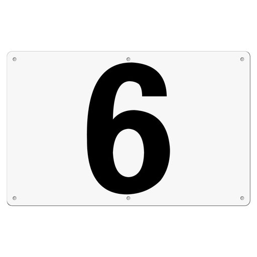 【視認性の高い番号札「6」】 白地に大きく読みやすい数字「6」を採用。駐車場や月極スペースの区画表示に最適で、離れた場所からでもはっきり確認できます。 【丈夫な白塩ビ樹脂板(PVC)を使用】 サイズはW315xH200x厚さ1MM。軽量なが...