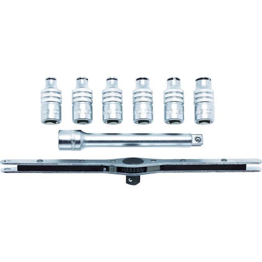 ケースサイズ(mm):240x100x32 セット内容:タップホルダ(TTH-M4、M5、M6、M8、M10、M12) タップハンドル(TTH-3-220) エクステンションバー(TEX3-125) 質量(g):700