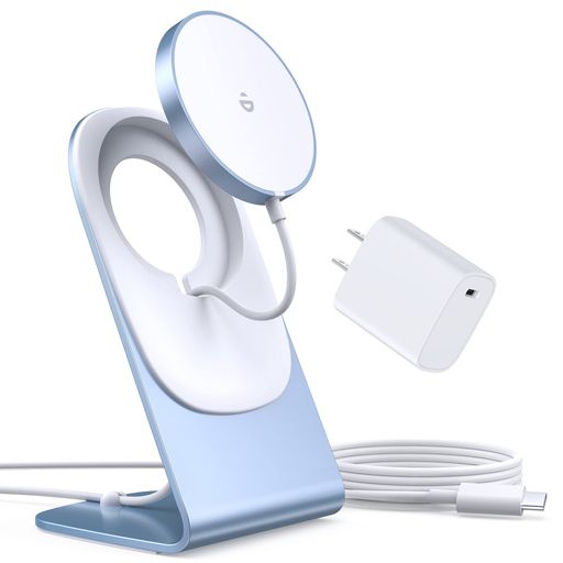【MAGSAFE充電器+ 20W PD USB-C充電器+MAGSAFE充電スタンド】 人気のMAGSAFE対応ワイヤレス充電器、専用スタンド、PD 20W USB-Cアダプターの3点セットです。IPHONE 12〜17シリーズにピタッとく...