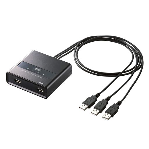 1組のUSBキーボード・USBマウスで3台のパソコンを切り替えて使用できます。 キーボードからのホットキー入力でポートを切り替えることができます。 キーボードポートをエミュレーションしているため、切り替え後即キーボードの操作が可能です。 接...