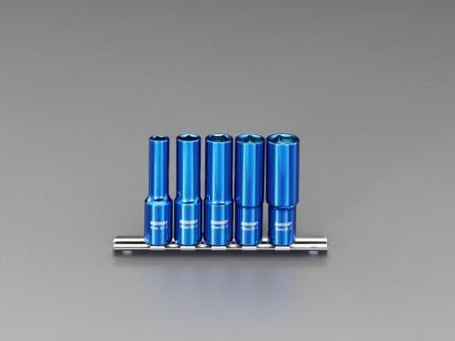 5個セット^差込角:3/8"^対辺:8・10・12・13・14mm^全長:63mm^マグネット付^エンジンルーム等の狭い環境下での作業に。