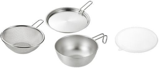 サイズ(約):シェラ・カップボウル18cm (ハンドル含む)/190x278x80mm(260g・容量 1.6L)、手付きザル19cm (ハンドル含む)/径190x255x68mm (140g)、ボウル18cm用蓋・トレー (ハンドル含む)...