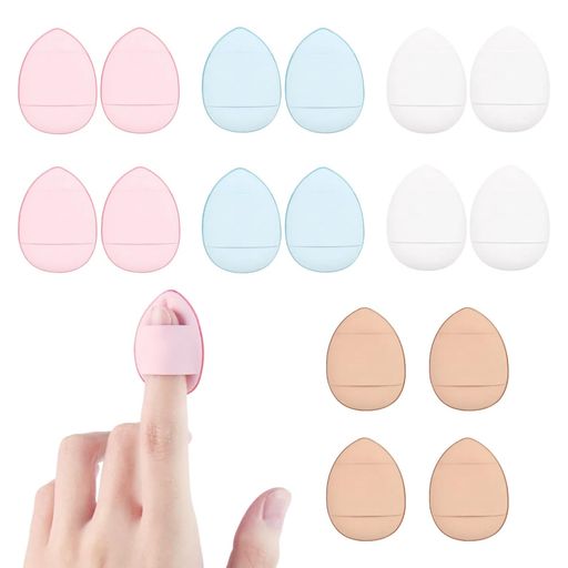 【内容】16個セット、カラー:ブラウン、ピンク、ブルー、ホワイト、サイズ:3x4CM。 【ユニークなデザイン】指の大きさにデザインされ、指の形にぴったりフィットします。ファンデーション、チーク、ハイライトを塗っても、隅々まで簡単に塗って、完...