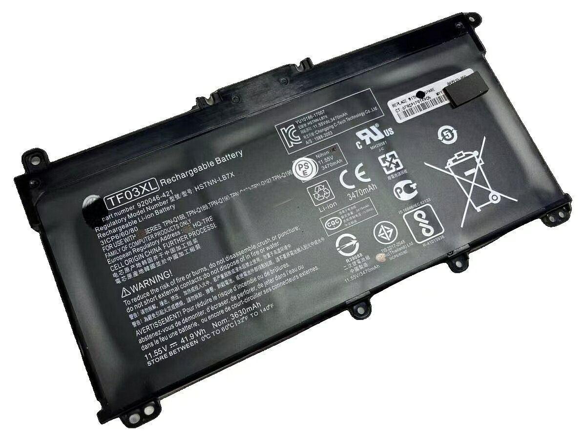 商品仕様 商品名 Pavilion 15-cs3000 11.55V 41.9Wh hp ノート PC パソコン 純正 バッテリー 電池 電圧 11.55V 容量 3470mAh (41.9Wh) タイプ リチウムイオン 対応機種 Hp p...
