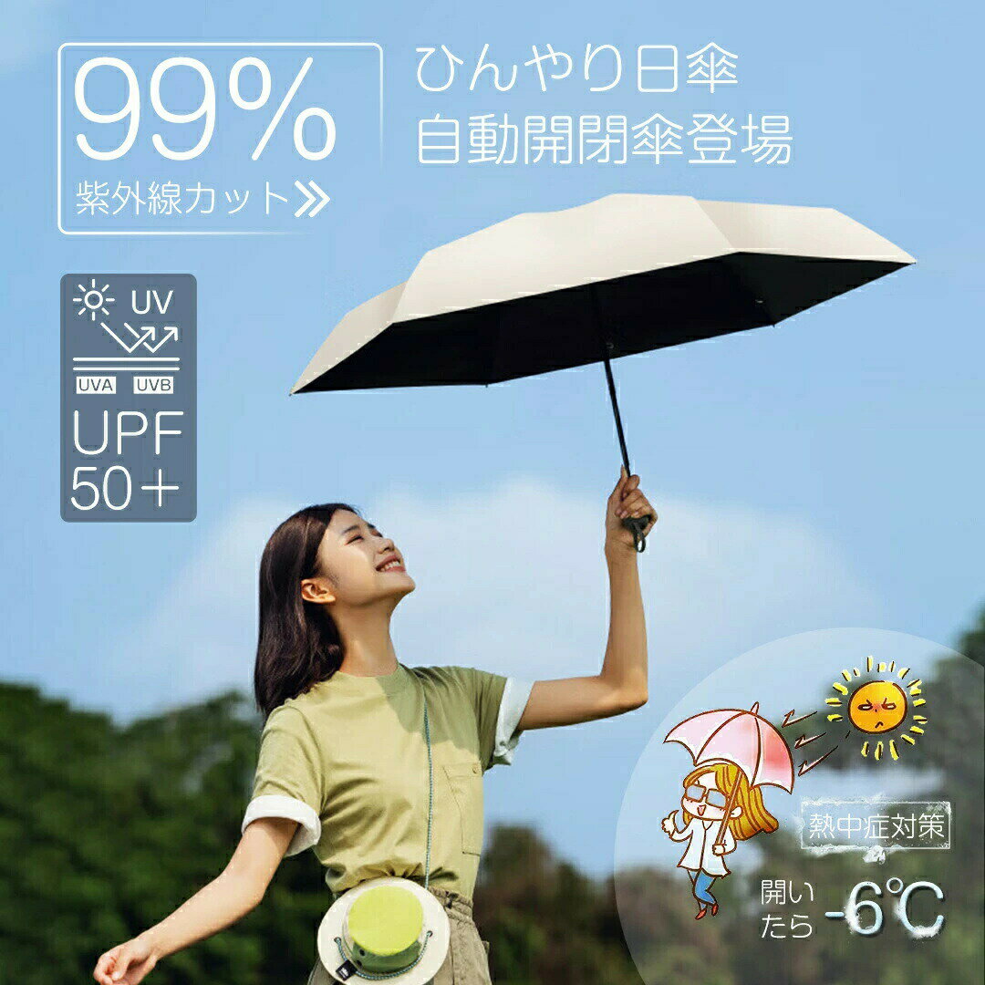 商品説明商品仕様商品名 折りたたみ日傘 完全遮光 自動開閉色： ベージュ、ネイビー、ブルー、ダークレッド、ライトグリーン、グリーン、ブラック、ライトブルーご注意「モニターの発色により実際の色と異なる場合がございます。」サイズ： 弧：107c...