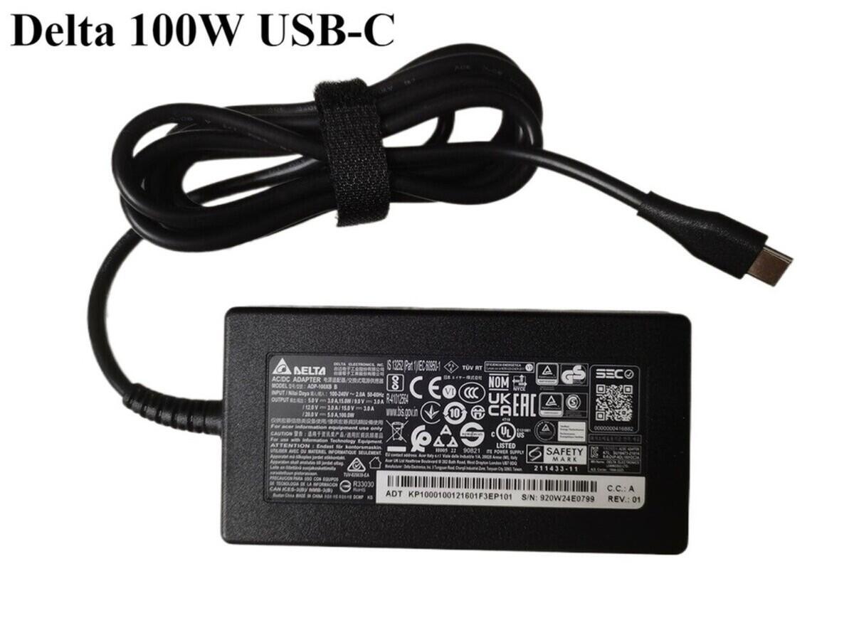 商品名 DELTA 100W USB-C ACアダプター 型番 ADP-100XB B OUTPUT DC 5.0V / 3.0A DC 9.0V / 3.0A DC 12.0V / 3.0A DC 15.0V / 3.0A DC 20.0...