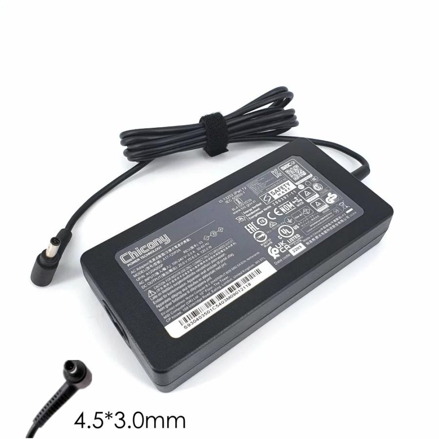 商品名 Chicony 120W AC電源アダプター 型番 A17-120P2A OUTPUT 20V 6A 対応機種一部 MSI GF63 Thin 10UC MSI MS-16R5 MSI GF63 Thin 10UC-440 Asus...