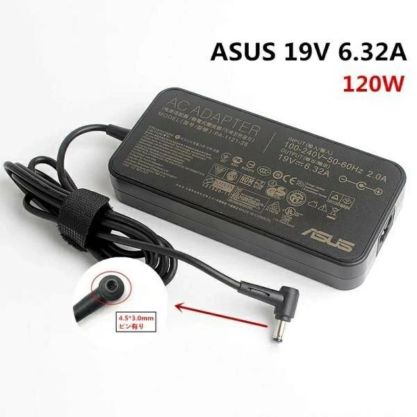 商品名 Asus 120W 薄型電源アダプター 型番 PA-1121-28 OUTPUT 19V 6.32A DCコネクタ 丸型 外径約4.5mmФ　内径3.0mmФ (センター1ピン) 対応機種一部 ASUS Vivobook Pro 1...