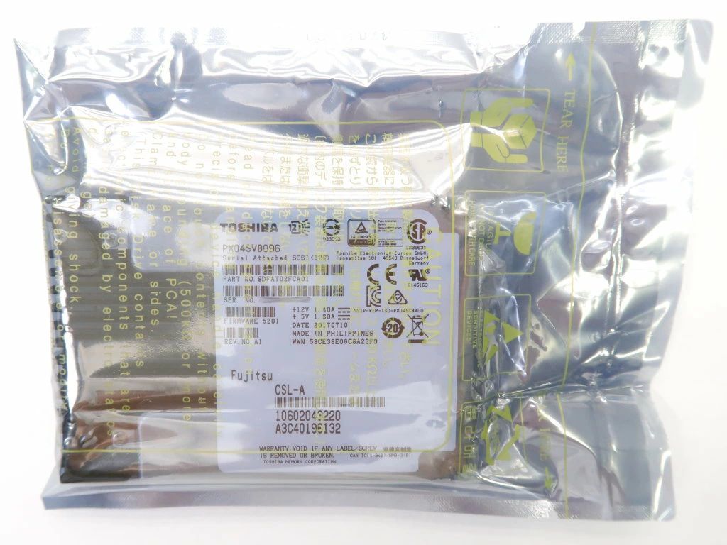 商品情報 No.307182043-2050メーカーTOSHIBA商品名 型番・型名新品未開封 PX04SVB096 960GB MLC SSD 2.5インチ SAS3.0 12Gb/s 3DWPD 高耐久仕様SAS3.0(12Gbps)接...