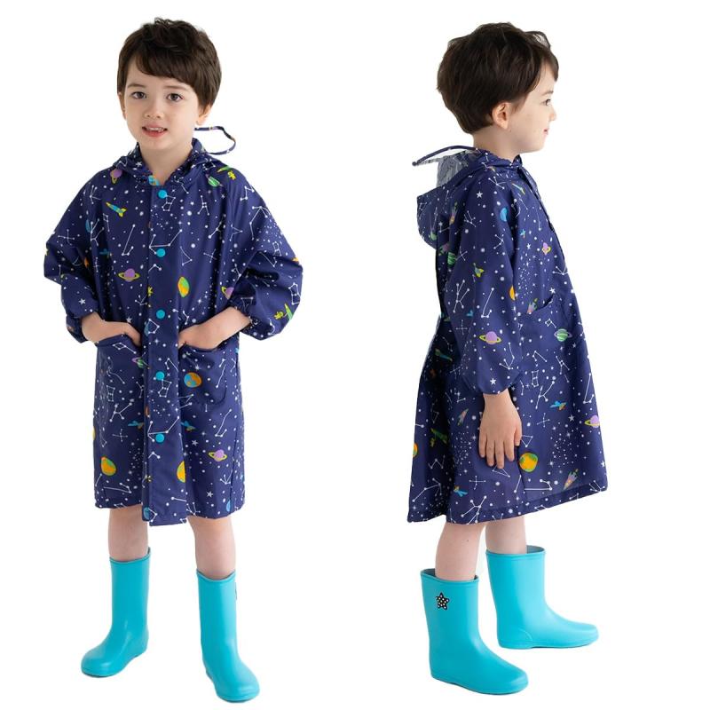 [キャプテンK] レインコート キッズ 雨具 レインウェア カッパ ランドセル対応 男の子 女の子 子供 ベビー 通園 通学 撥水 軽量 収納バッグ付き ポンチョ✅キッズ　おしゃれなレインコート　男の子 女の子✅カラーデザインは人気の5デザ...