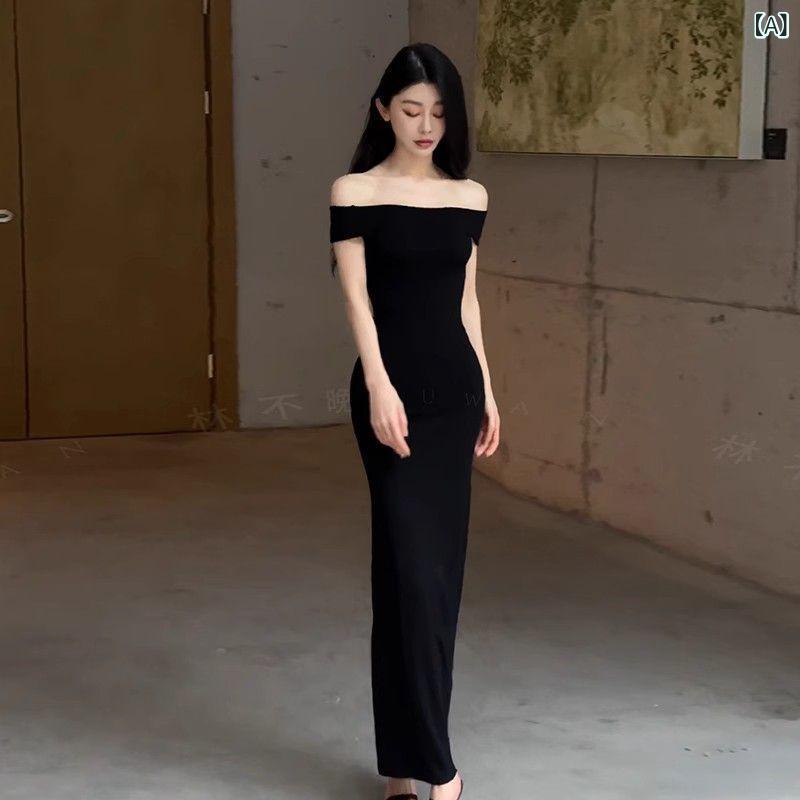 ・主な素材: ポリエステル50-70%・柄: 無地・スタイル: セクシー・デザイン: 背中開き・カテゴリ: ワンピース・スカート丈: ミドル・スカート型: タイト・ネックライン: ボートネック・袖丈: 短袖・ウエスト: ハイウエスト・カラー...