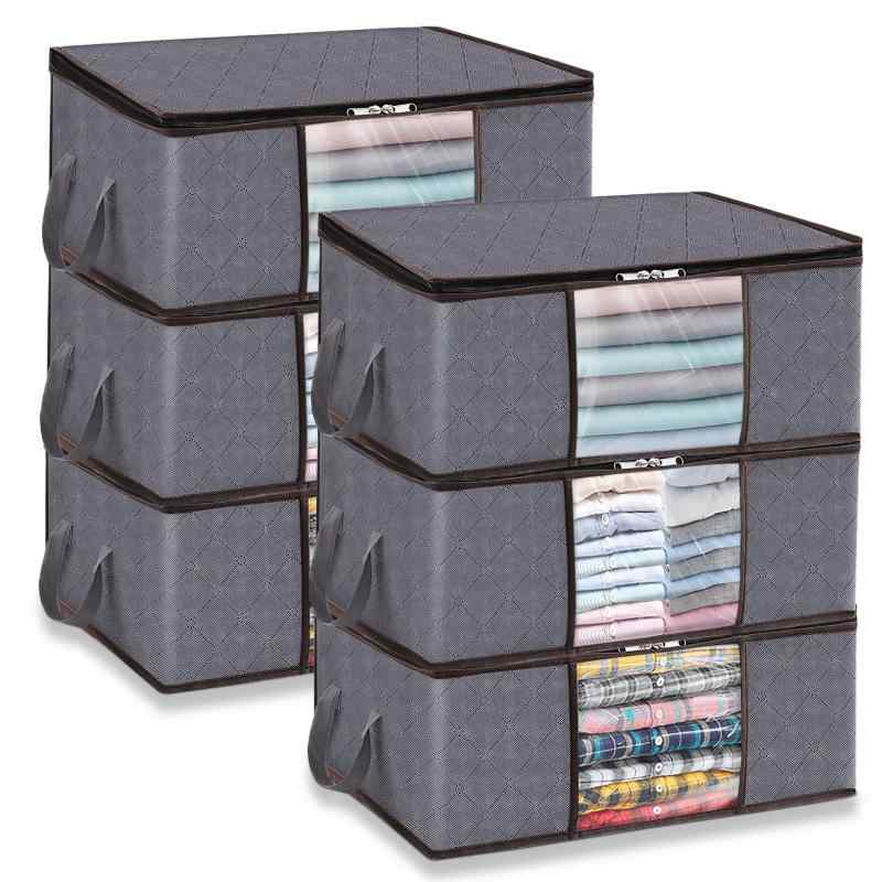 衣類収納ケース 通気性の良い不織布押し入れ服収納ボックス 毛布 布団収納ケース 洋服衣装ケース 透明窓付き收纳箱 持ち手収納袋 衣装ケース 収納袋