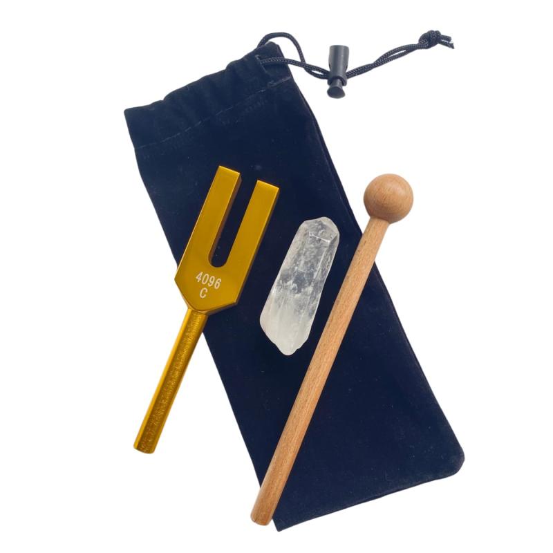 NR-Style 音叉 サウンド ヒーリング セラピー クリスタル チューナー 水晶 木製マレット ケース付きセット 4096Hz リラクゼーション 瞑想 浄化【至福の時間が訪れる音叉チューナー】4096Hzの高い周波数により、忙しい日常か...