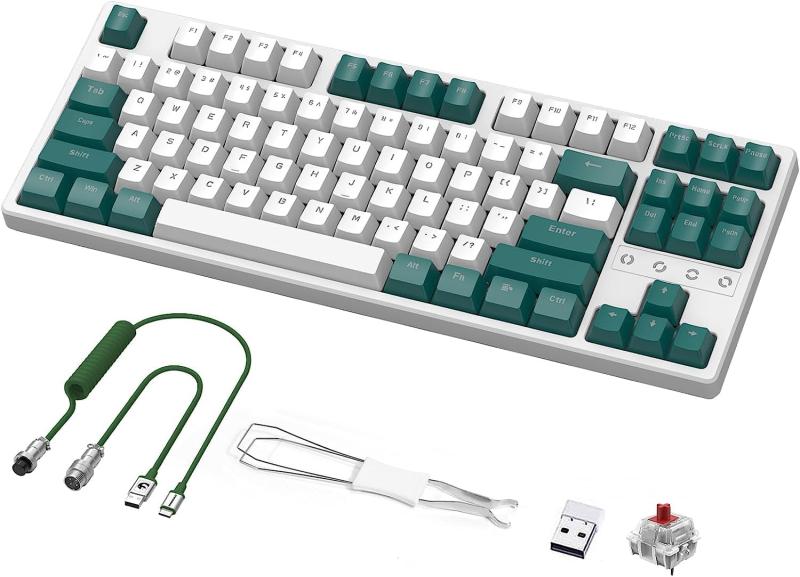 MAMBASNAKE x ZIYOU LANG K87 メカニカルゲーミングキーボード コイルケーブルセット 87キー無衝突