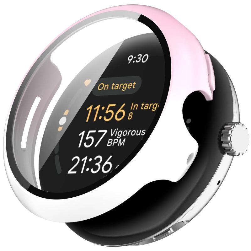 Miimall For Google Pixel Watch 3 保護カバー+ガラスフィルム 一体型 保護フィルム PC素材 カバー 強化エッジタッチ 薄型 軽量 傷防止 耐衝撃 高感度 高透過率 指紋防止 全面保護 着脱簡単 Pixel ...