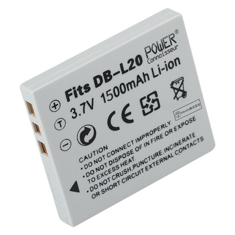 「Power-connoisseur」 sanyo対応 DB-L20 、DMC-C1,C4,C5,CA65,E60,CG6,CA6,DMX-CA8,CG9 交換バッテリー 3.7V/1500mAh カメラ 互換 バッテリー2024BBH【製...