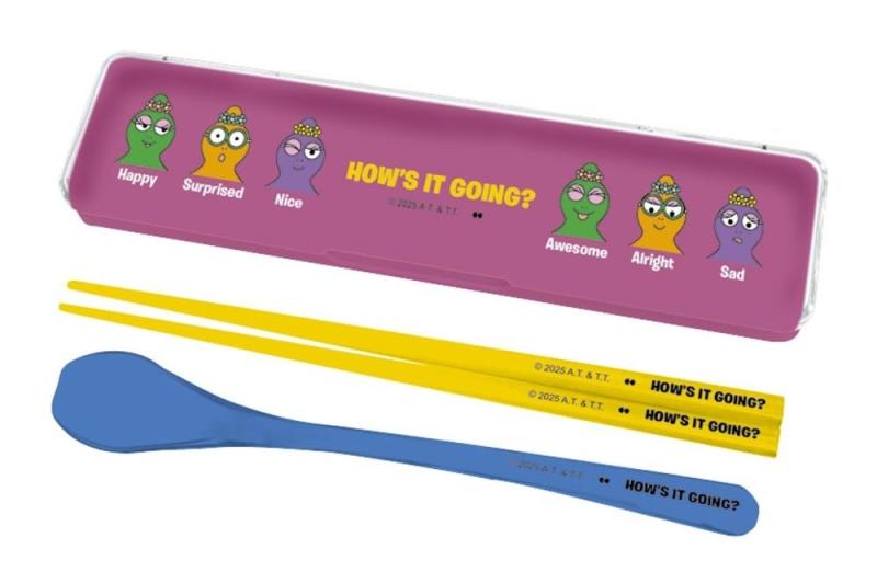 大西賢製販 BARBAPAPA HOW'S IT GOING？ 箸&amp;スプーンセット バーバパパ [箸]195mm/[スプーン]180mm/[ケース]205×52×23(h)mm BPK-1300【色】バーバパパ【サイズ】[箸]195...