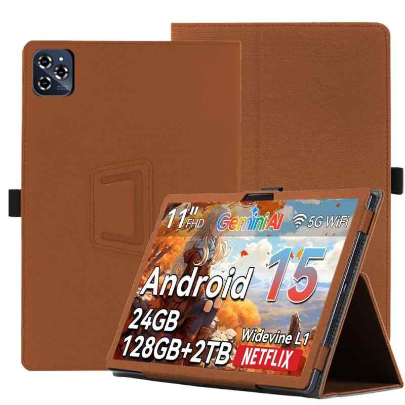 JIAYJP for Tabwee T90 用 ケース タブレットカバー 保護ケース角度調整 スタンド 超軽量 全面保護 スタンド機能付き Tabwee T90 ハードカバー（ブラウン）💻【適用機種】Tabwee T90 専...