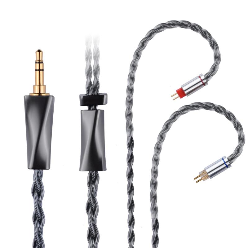 3APLUS F4 イヤホンケーブル リケーブル 4芯高純度OFC銀メッキ+高純度単結晶銅 Litz構造 約1.2m【OCC＋銀メッキOFC導体×Litz構造による高音質＆自然な音場再現】 本商品は2芯の高純度単結晶銅（OCC）と2芯の銀メ...