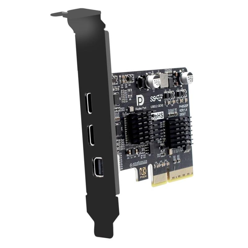 NFHK カード タイプ A USB3.0 バックパネルソケット &amp; デュアル USB3.1 タイプ C USB-C - PCI-E Express カードアダプター ASM3142 VL822