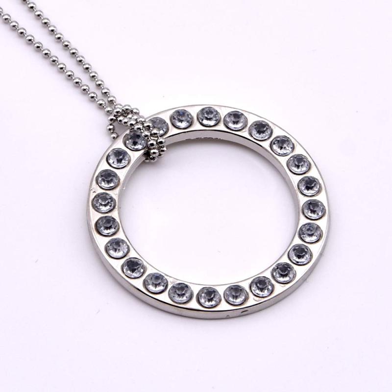 【手品 マジック】Ring &amp; Chain/リング&amp;チェーン 感脳ネックレス 近景マジック道具 手品 道具 (シルバーダイアモンド嵌め込む丸リンク)大人気の感脳ネックレスのゴルードタイプです。人には他人には分からない能力があ...
