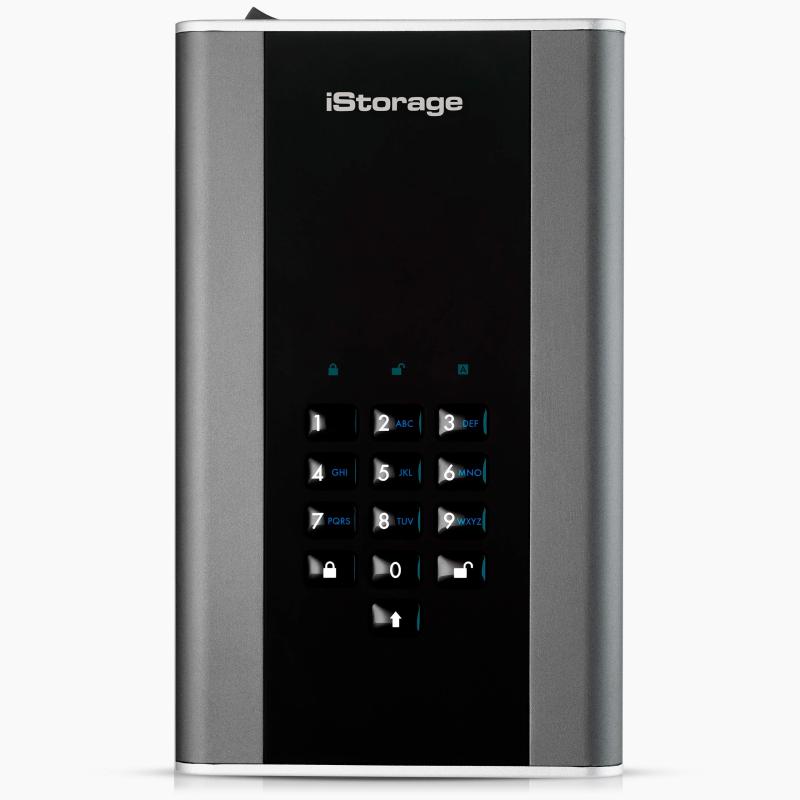iStorage diskAshur DT2 18 TBセキュア暗号化ポータブルデスクトップハードドライブ - FIPSレベル3認定 - パスワード保護、ほこりや耐水性、ポータブル、軍用グレードのハードウェア暗号化 IS-DT2-256-