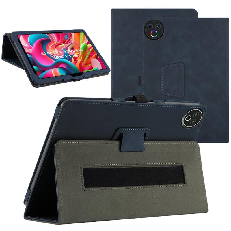 For HiGrace KB1004S / KB1004 ケース HiGrace 10インチ タブレット 保護カバー PU レザー 二つ折りスタンド 耐衝撃 傷防止 薄型 軽量保護ケース リストストラップ付き ペンストラップ付き 磁気設計
