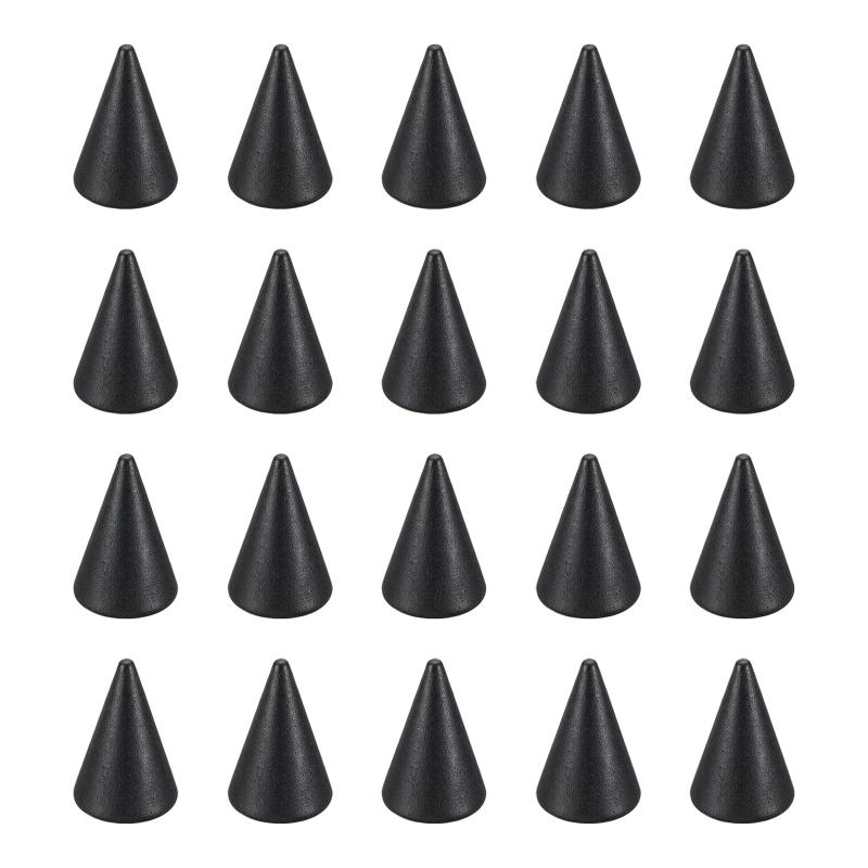 PATIKIL Natural Wood Cone Ring Holder Finger Jewelry Display Stand Organizer Unpainted Wooden Cones for DIY Craft
