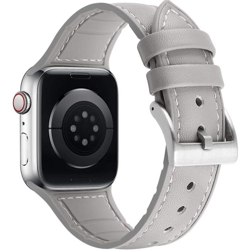 Tasikar コンパチブル Apple Watch バンド 41mm 40mm 38mm、コンパチブルiWatch通用ベルト Apple Watch SE2 SE Series 9/8/7/6/5/4/3/2/1に対応 レザーシリコン一体...