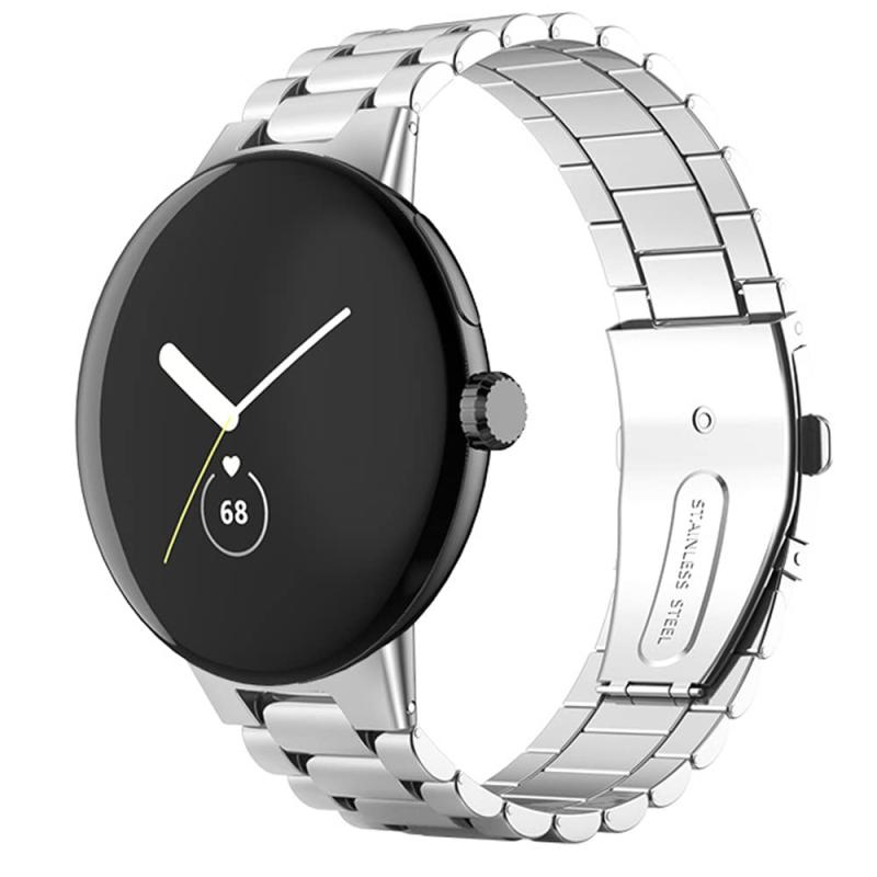 Lamshaw バンド 対応 Google Pixel Watch, ステンレス メタル ベルト 交換バンド 対応 Google Pixel Watch/pixel watch 2 スマートウォッチステンレス留め金製 バンド， 簡単に交換可...