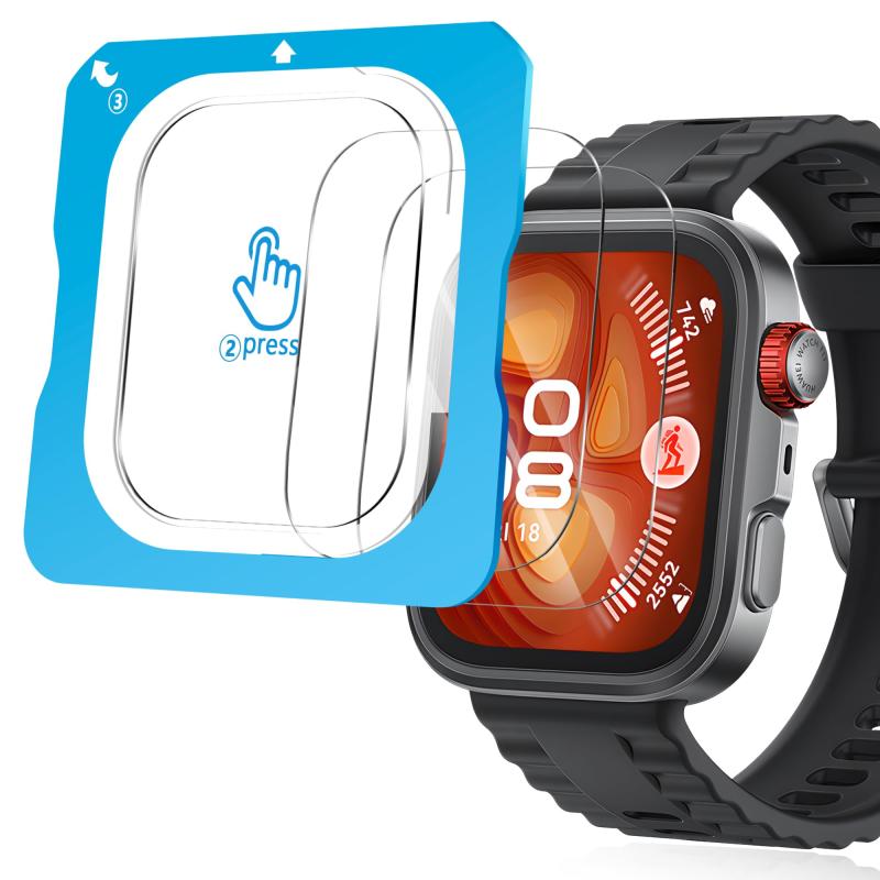 Seltureone【3枚】ガイド枠付き Huawei Watch Fit 4 Pro用保護フィルム Fit 4 Proフィルム 3D全面保護 貼り付け簡単 高透過率 高感度タッチ 反射防止 指紋防止【対応機種】Huawei Watch F...