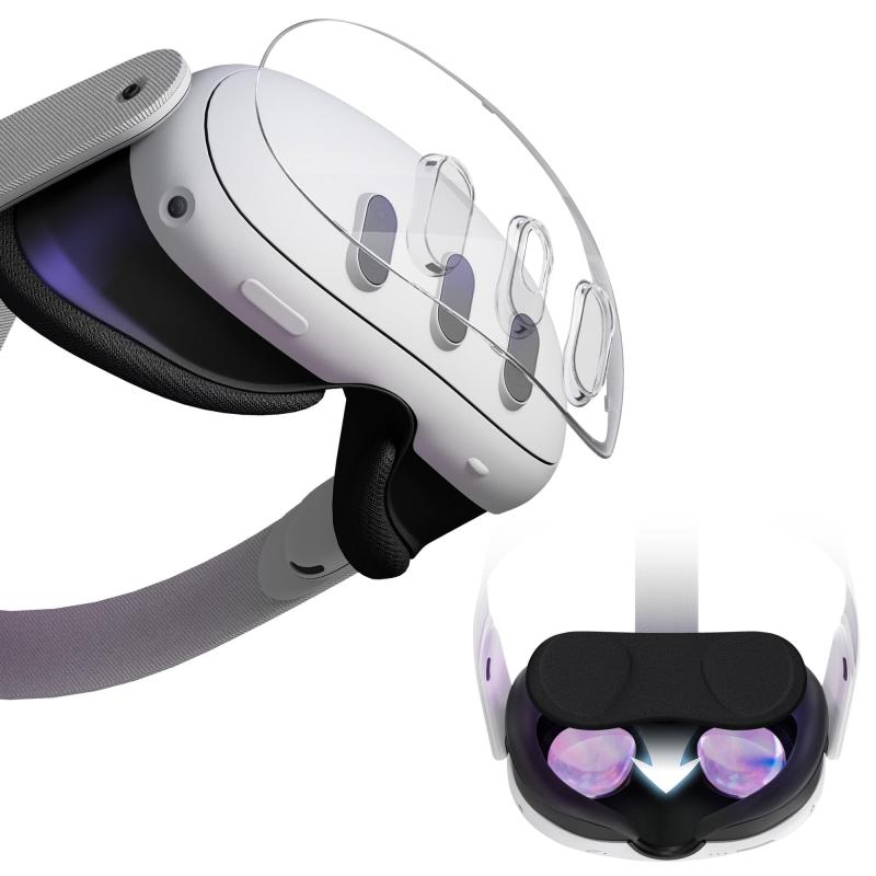 Newzerol【新登場】1+1セット quest 3に対応する透明カバープロテクター カメラ保護 過熱防止 一体型クリアカバー 硬質PC素材 防塵レンズカバー quest 3アクセサリー対応機種：Ques t 3と互換性ありヘッドセットカ...