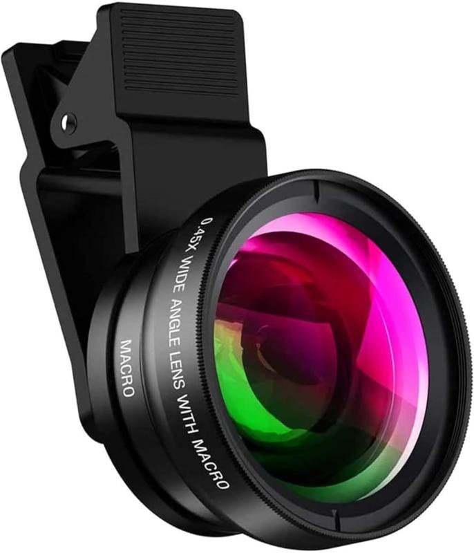 APEXEL スマホ用カメラレンズ 2in1 クリップ式レンズ 0.45X広角レンズ140°+12.5Xマクロレンズ