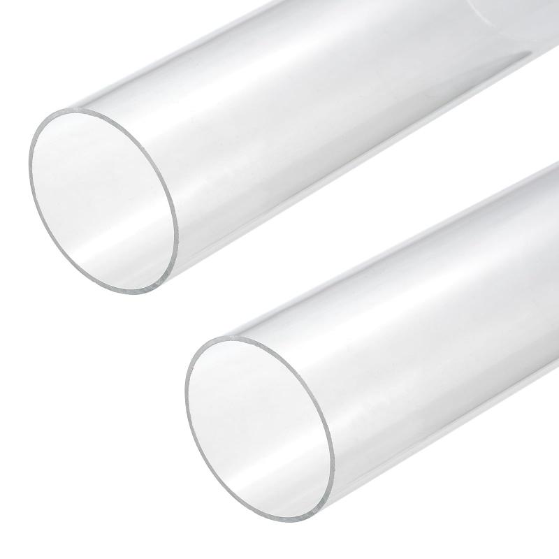 DMiotech 2個セット 56mm x 60mm(2 3/16" x 2 3/8") クリアアクリルパイプ 剛性プラスチックチューブ 10" 水槽用パイプ 水冷システム 配管用用途: 水管、水槽、配管、ラン...