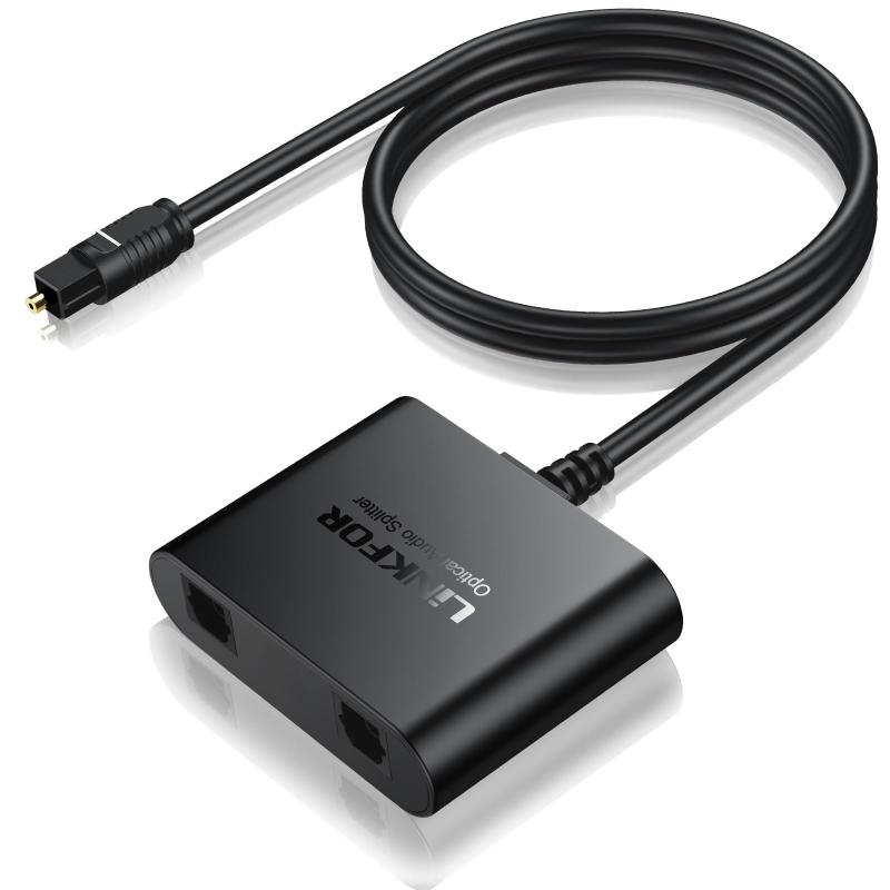LiNKFOR SPDIF/TosLink 光デジタル 分配器 1入力2出力 LPCM2.0 DTS Dolby-AC3に対応 PS3/ STB/Xbox VHS/VCR/Blue-Ray DVDプレーヤー/HDTV/パワーアンプなどに対応...