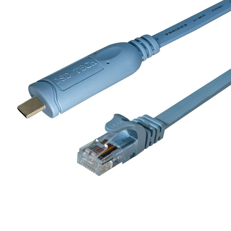 DSD TECH SH-RJ45B USB-C RJ45 コンソールケーブル FTDIチップ搭載 NETGEARルータ/スイッチ用 MacBook Pro/Air 2018とType-Cのラップトップに適用USB-C to RJ45: この...