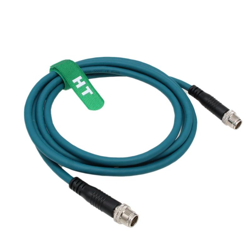 HangTon M12 8極 Xコードから8ピン Xコーディング イーサネット Cat7e ケーブル Cognex Data Man 260 280 370 380 470 バーコードリーダー センサーカメラ 3mM12 8ピンXコードケー...