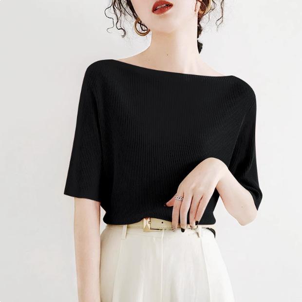 ・カテゴリ: Tシャツ・スタイル: 通勤風・ネックライン: ボートネック・袖丈: 半袖・袖型: レギュラースリーブ・シルエット: ストレート・カラー展開: ブラック、ホワイト、イエロー、ブルー、グリーン、ピンク・サイズ展開: S、M、L、X...