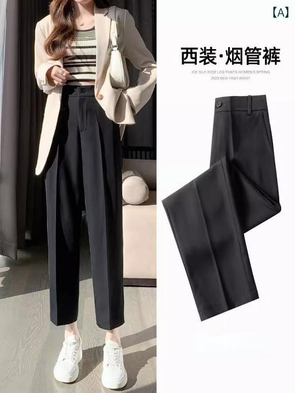 ・カテゴリ: ハーレムパンツ・スタイル: 通勤風・主な素材: ポリエステル80-90%・パンツ型: スリムパンツ・パンツ丈: 9分丈・ウエスト: 高腰・厚み: 中厚・流行要素: ポケット・カラー展開: ブラック・サイズ展開: S,M,L,X...