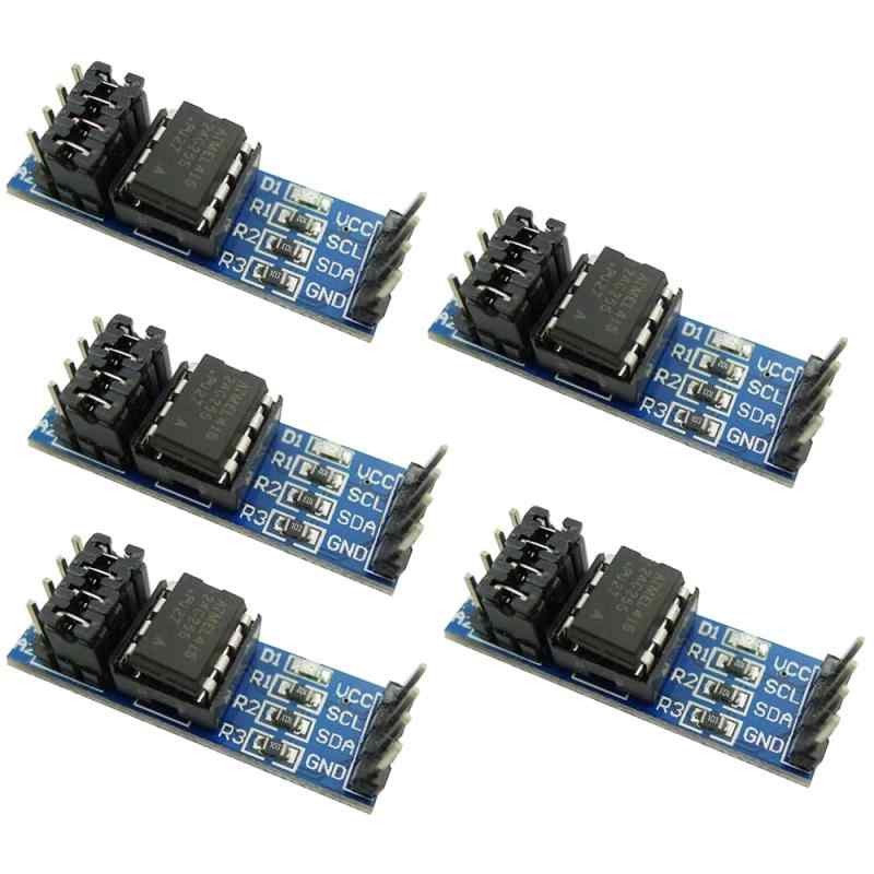 EasyWordMall 5個セット AT24C256 I2C インターフェース EEPROM メモリ モジュール ボード LEDインジケータ付きAT24C256 EEPROMメモリモジュール8Pチップホルダー、インストール AT24C25...