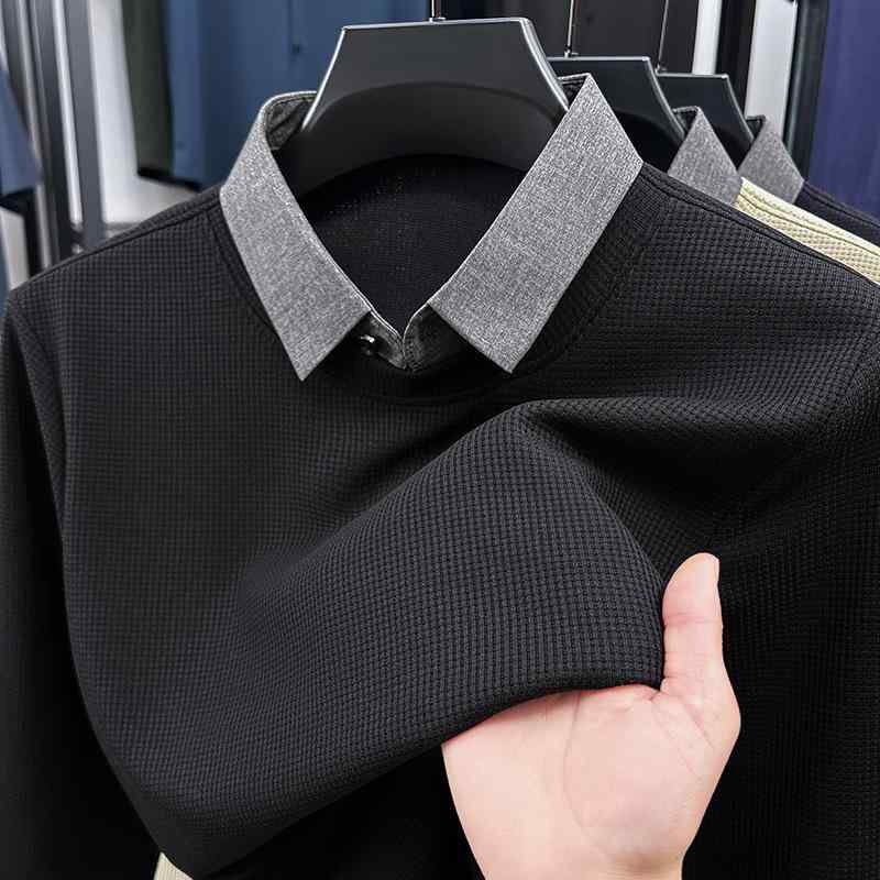 ・カテゴリ: 長袖Tシャツ・スタイル: 軽熟休闲・主な素材: ポリエステル81-90%・柄: 無地・版型: ルーズフィット・適合年齢: 成人・適合性別: 男性・スタイル詳細: セットイン・ネックライン: ターンカラー・袖丈: 長袖・フード:...