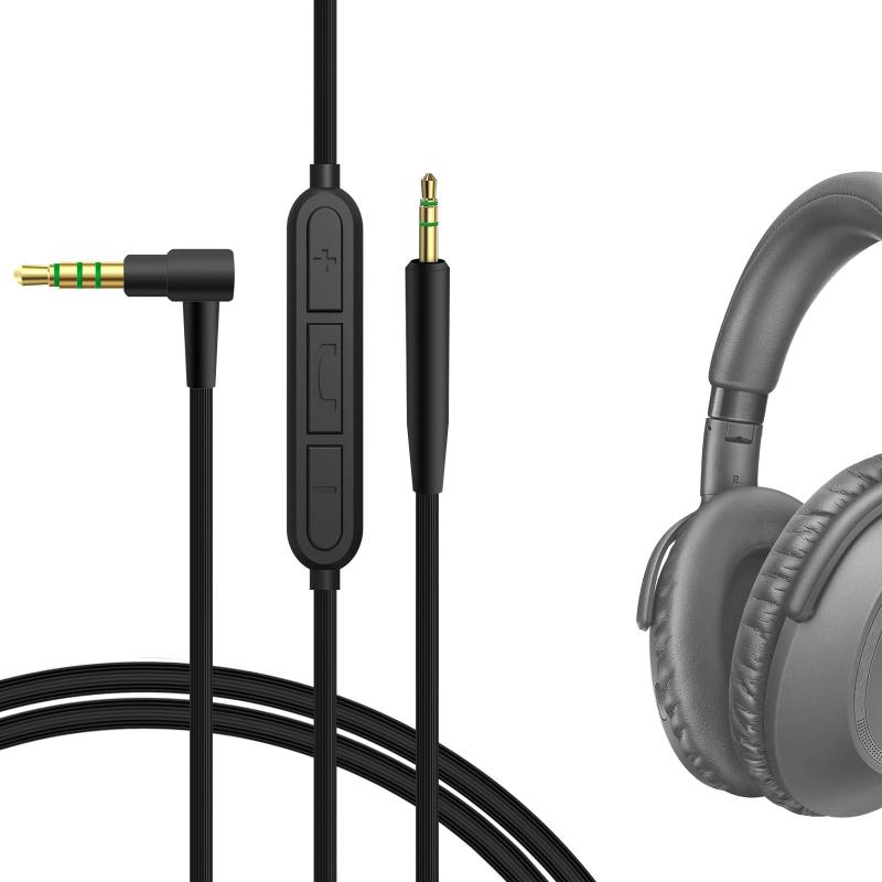 Geekria ケーブル 互換性 オーディオコード ゼンハイザー Sennheiser Momentum 4, PXC 550, PXC 550 II, ACCENTUM Plus ヘッドホンケーブル、2.5mm に適合する インラインマイ...