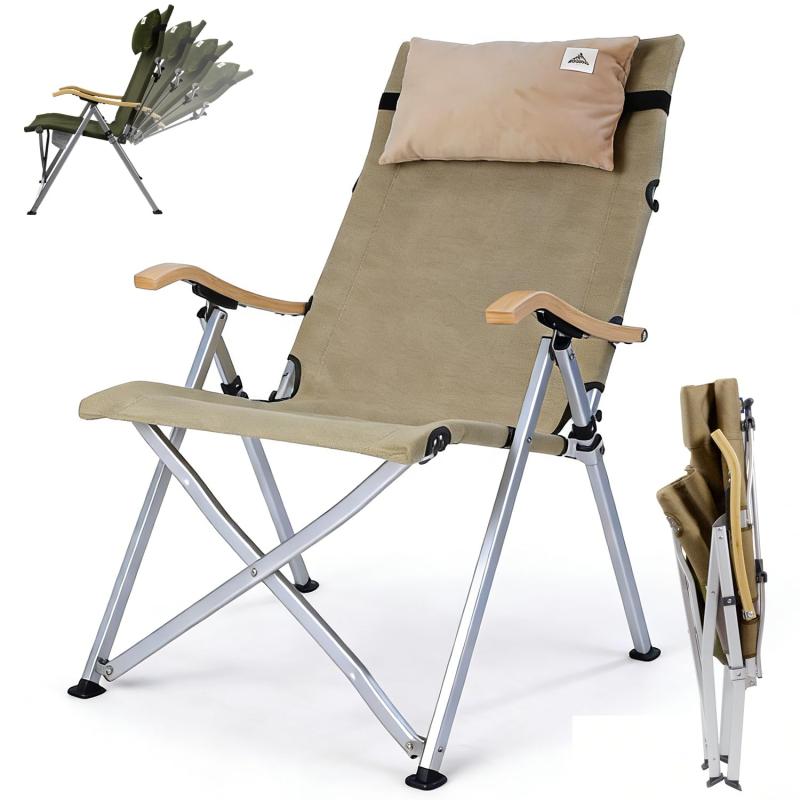 AREFFA キャンプチェア 4段階リクライニング ハイバック アルミ合金フレーム 耐荷重200KG 1680D座面 アウトドアチェア 折りたたみ コンパクト収納 リクライニングチェア アウトドア(1)【4段階リクライニング・好みの角度でく...