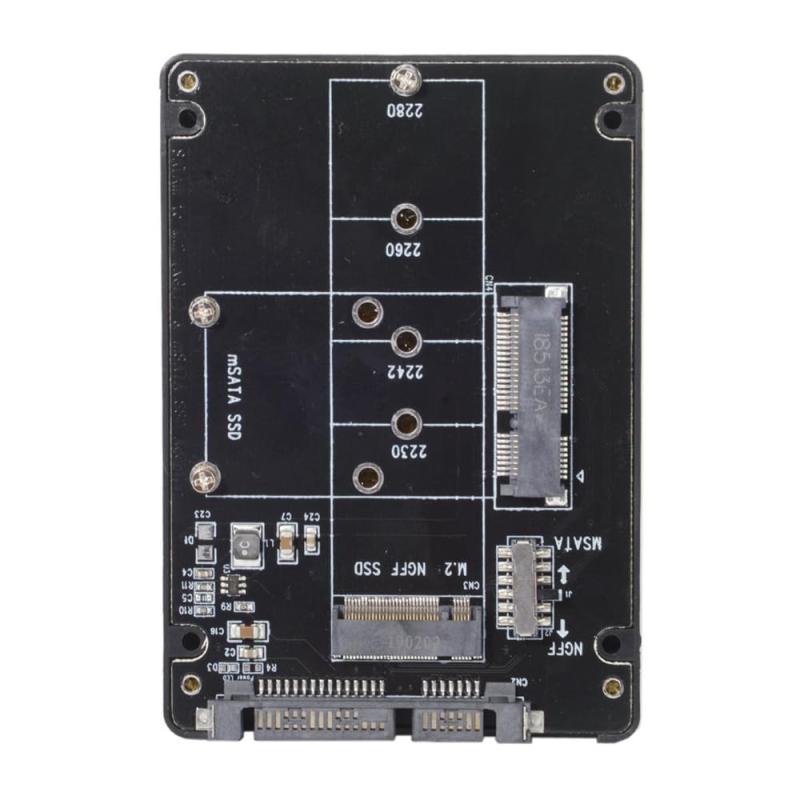 xiwai コンボ M.2 NGFF B-Key &amp; mSATA SSD - SATA 3.0 アダプター コンバーター ケース エンクロージャー スイッチ付き2 in 1 コンボ M.2 NGFF B-key &amp; mSAT...