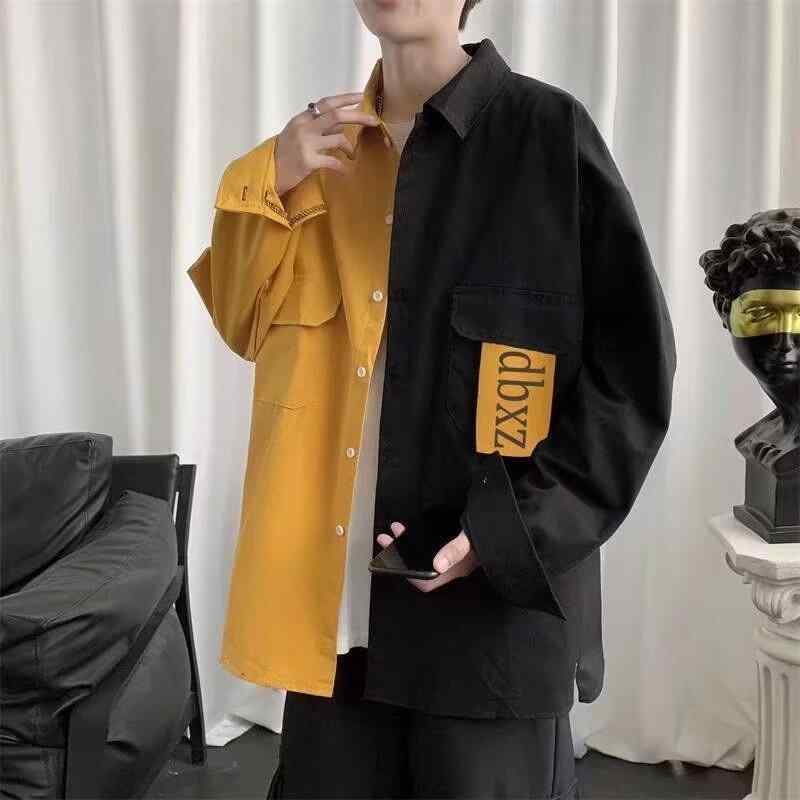 ・スタイル: 日式復古・カテゴリ: 開衫・版型: ワイド・ネックライン: ラペル・袖丈: 長袖・柄: ツートンカラー・厚み: 薄手・主な素材: ポリエステル51-70%・生地: 4ウェイストレッチ・生地糸数: 30番・詳細: ステッチ・カラ...
