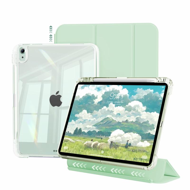 JKSML iPad Air 11インチ ケース M3/M2 (2025/2024) /iPad Air 第5世代/第4世代 取り外し可能な透明ケース ペン収納 耐衝撃 三つ折り 高級PU レザー 薄型軽量 良い手触り対応機種」:iPad ...