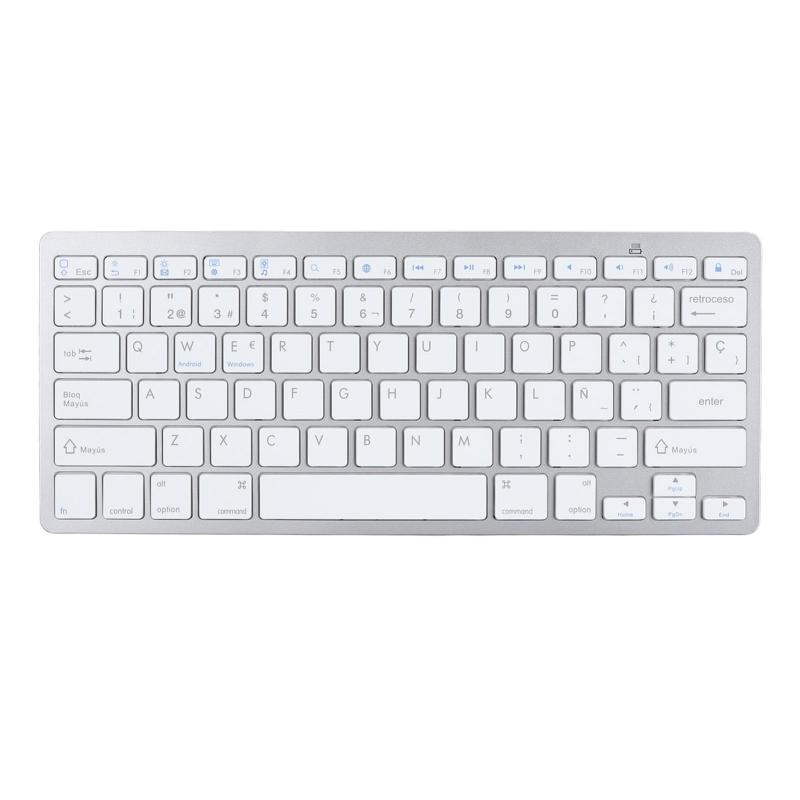 ワイヤレスBluetoothキーボード、超薄型、英独仏西伊5か国語対応、QWETZ配列、PC・ラップトップ用人間工学に基づいたデザインと美しい外観：Bluetoothキーボードは優れたアルミニウム合金とABSで作られており、脚は最適な傾きを...