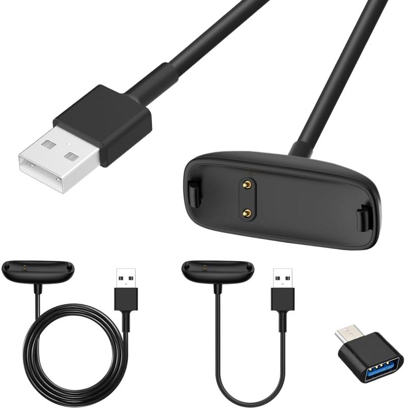 Xiatiaosann 充電器 対応Fitbit Inspire 3 交換用充電ケーブル、フィットネストラッカースマートウォッチ用 USB ドックコード、時計電源ワイヤーアクセサリー、USB Type C アダプター付き、3.3フィー互換性...