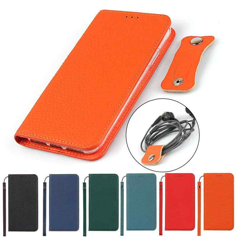 Eastwave アイフォン for iPhone 13 ケース 本革 本革 for iPhone13 手帳型 財布型 カバー 手帳式 柔らかい 本皮 スプラットホール付き スプラット同梱 - オレンジ【1】対応機種: for iPhone...
